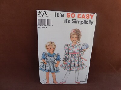 Simplicity Child's Dress & Pinafore sizes 2 - 6X Uncut Pattern 8070 | eBay