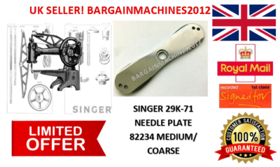 SINGER 29K-71 NEEDLE PLATE 82234 MEDIUM / COARSE INDUSTRIAL SEWING ...
