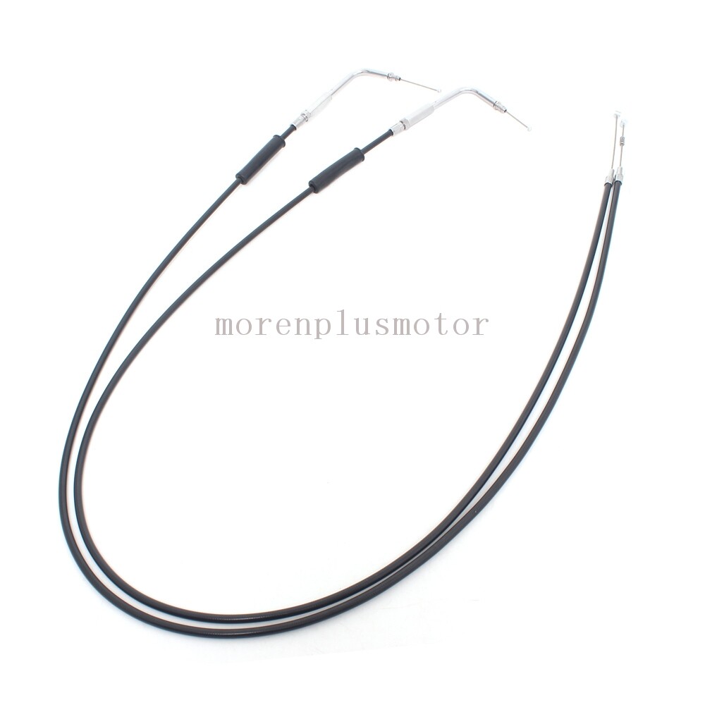 110CM Black Motorcycle Dual Throttle Cable Fit For Harley FLH FLT FXD ...