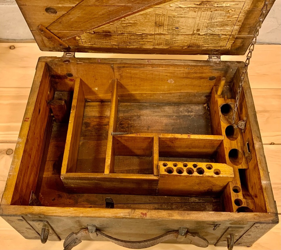 US Army Military Wooden Tool Chest For Rifle ~ Vintage Empty Tool Chest ...