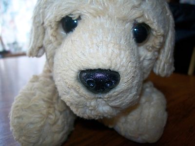 Small Puppy Polyster Plush with Brown Eyes and Black Nose Realistic ...
