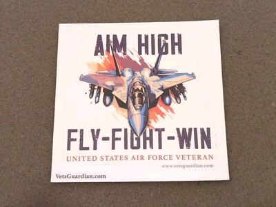 United States Air Force Veteran Sticker Aim High Fly Fight Win ...