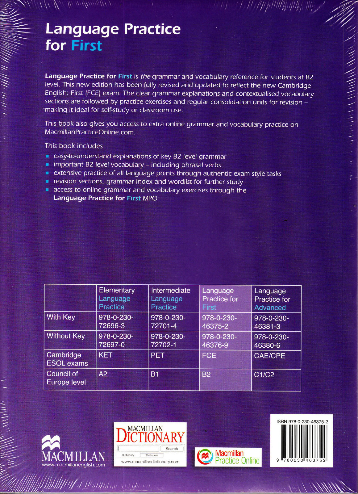 Language Practice for First 5th Edition Student's Book and MPO with key ...