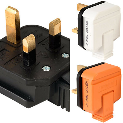 Permaplug UK 3 Pin Mains Plug. 13 Amp Heavy Duty Black/Orange/White ...