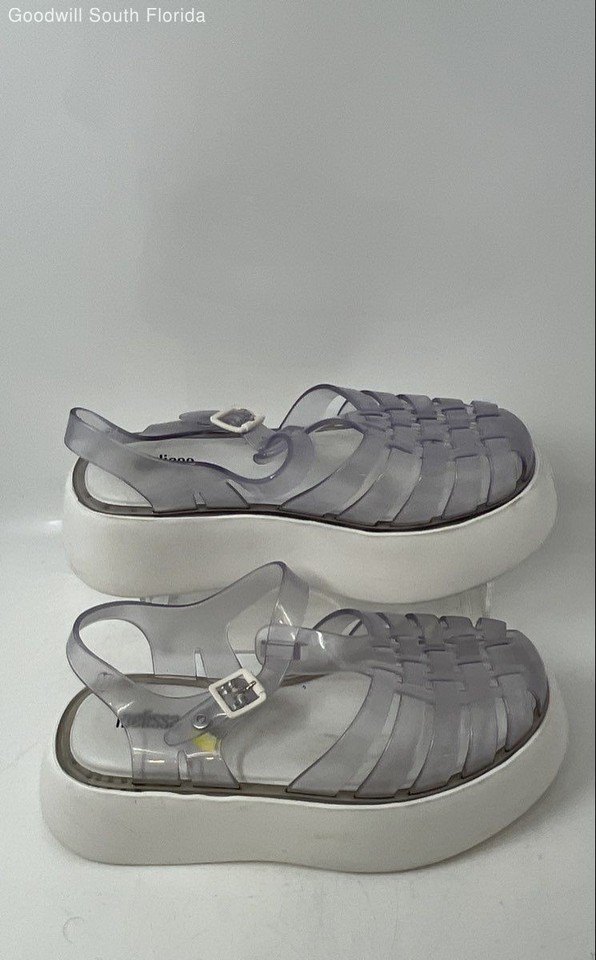 Melissa Womens Possession Clear Round Toe Wedge Platform Sandals Size 6 ...
