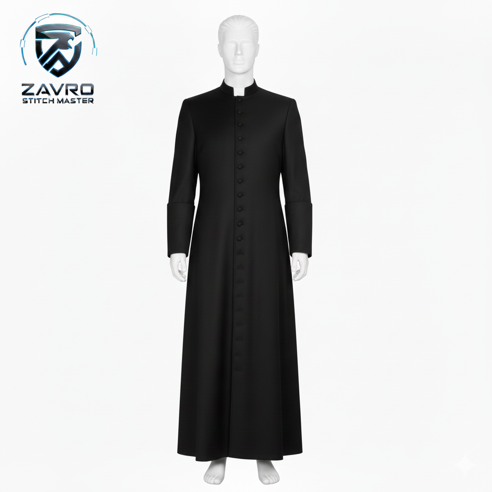 Custom Black Roman Cassock Soutane Noire Clergy Priest Robe Catholic ...