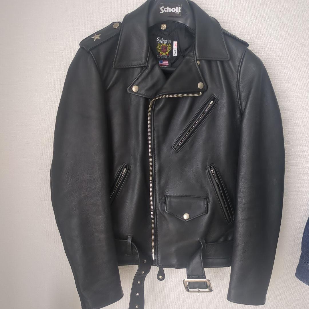 Schott One Star Leather Double Riders Jacket Black Ta… - Gem