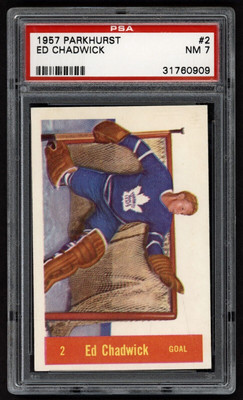 1957 PARKHURST #2 ED CHADWICK ROOKIE CARD PSA 7 NEAR MINT | eBay