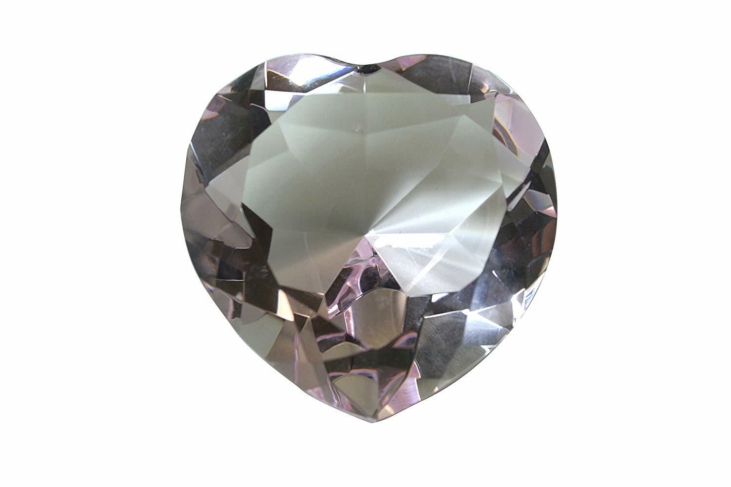 Tripact Lavender Crystal Diamond Heart Shaped Jewel Paperweight 80mm ...