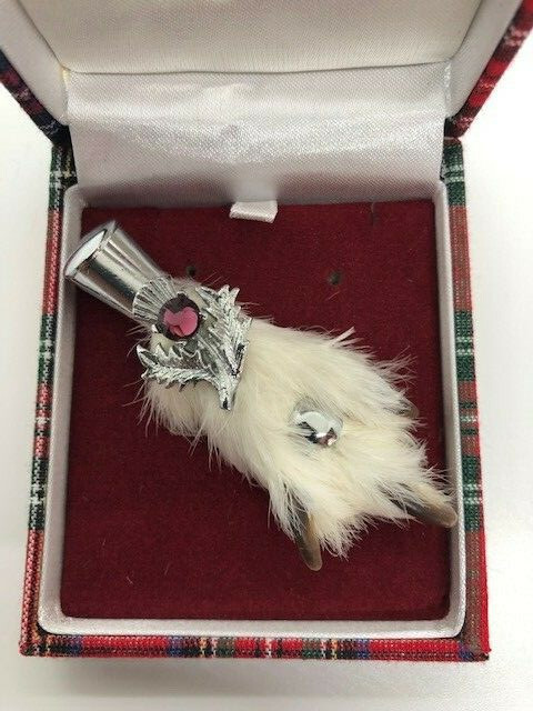 Miracle Scottish Ptarmigan Grouse Foot Claw Amethyst Thistle Brooch ...