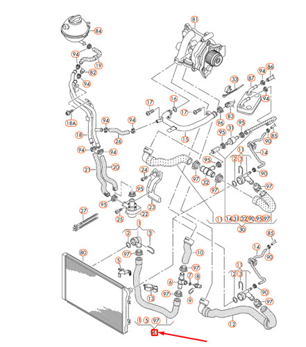OEM VOLKSWAGEN TIGUAN 5N MK1 LOWER RADIATOR HOSE 5N0121051M GENUINE | eBay