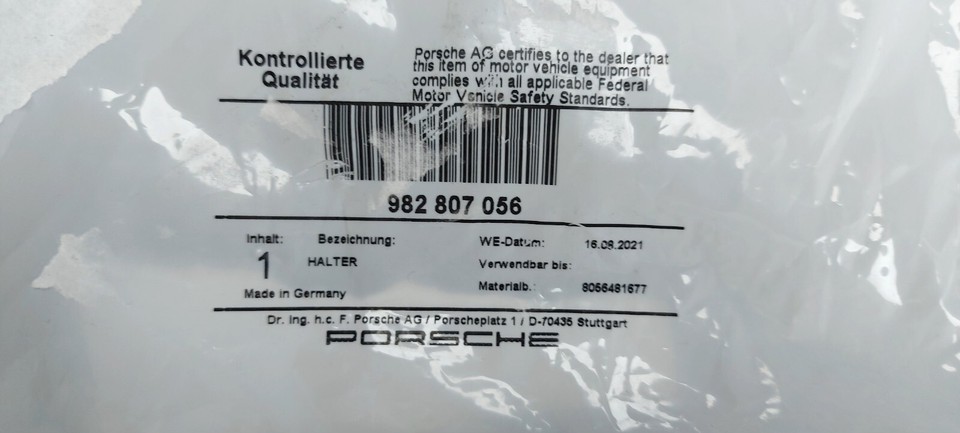 Porsche Cayman Boxster 982 Halter Stoßstangen Abdeckung Schwarz Rechts ...