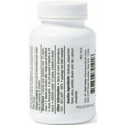 Geri Care Gas Relief Antiflatulent Simethicone 80mg Mint Flavor 100 Ct ...