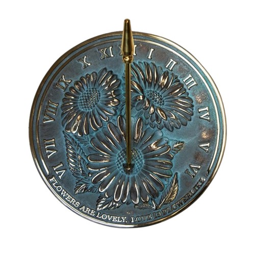 Brass Flowers Sundial clock with beautiful Sun Flowers design ...