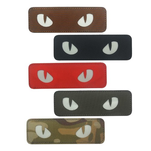 Embroidered Cat Eye Morale Patches Luminous Combat Badges Sew On Tags | eBay