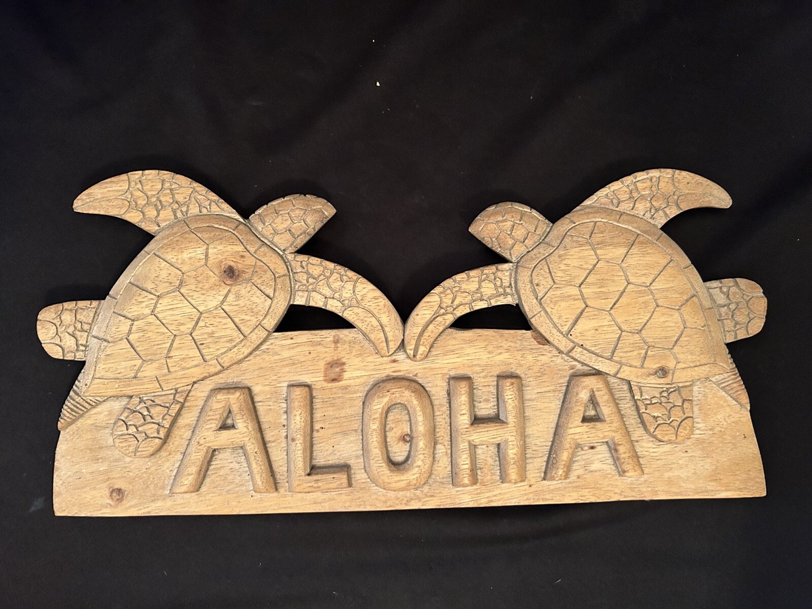 Aloha Wood Carved Door Sign with Turtles Hawaii Souvenir Beach Theme ...