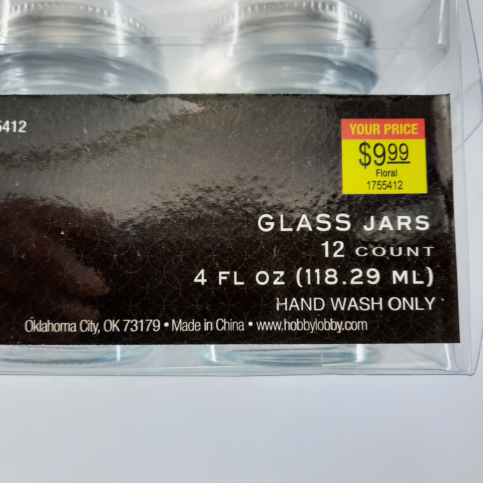Hobby Lobby 4-Ounce Mason Clear Glass Jars 12-Pack, One Dozen 4 Oz Jars ...
