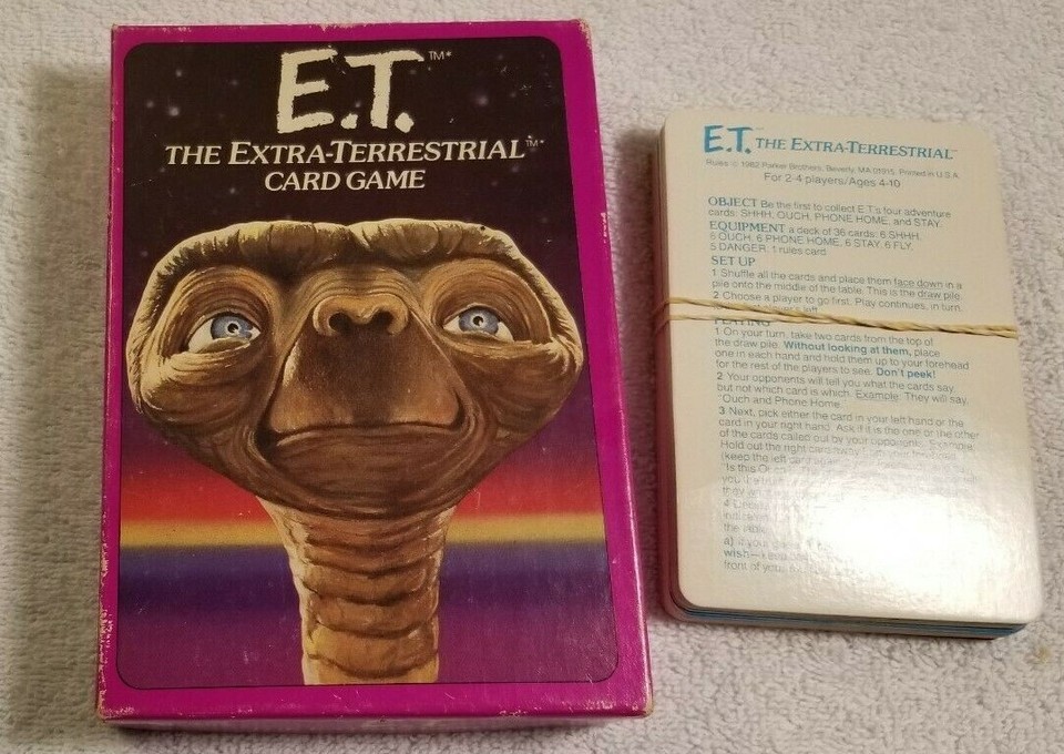 E.T. The Extra-Terrestrial Card Game (Parker Brothers) & Bendable Toy ...