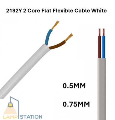 2192Y 2 Core 0.5MM 0.75MM Flat Flexible 3A 6A Lighting Electrical Cable ...