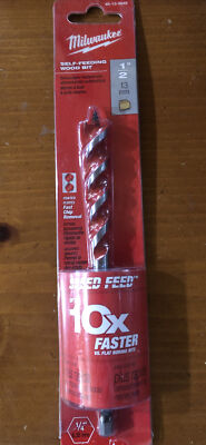 MILWAUKEE Boring Drill Bit 1/2 Inch Self Feed Wood CHN 48-13-0048 | eBay