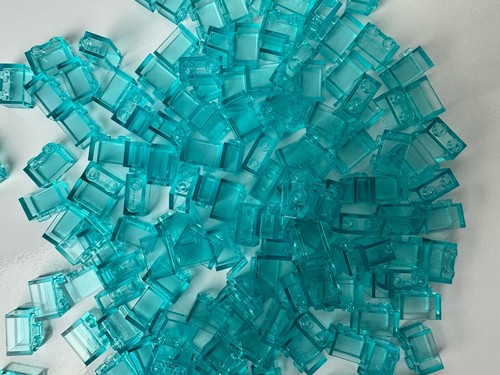 NEW LEGO 1X2 Bricks Light BLUE Transparent Clear Translucent Full Lot ...