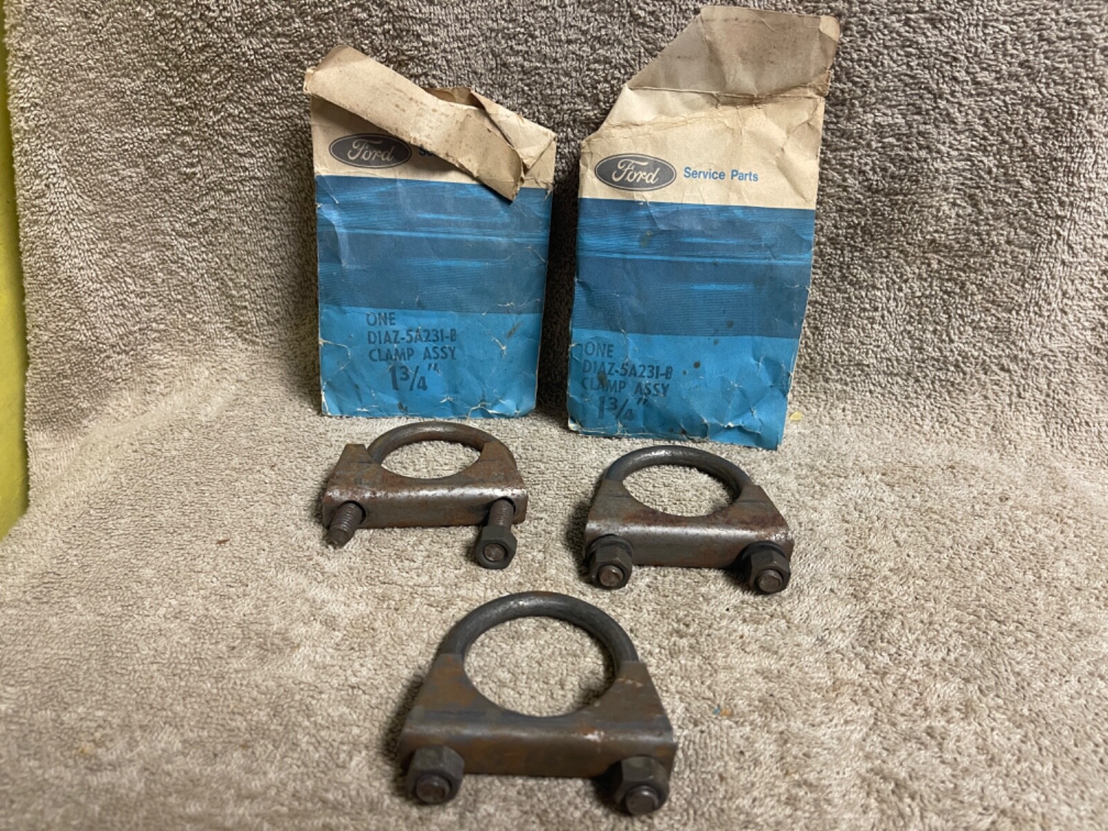 NOS FORD D1AZ-5A231-B 1971 EXHAUST MUFFLER SYSTEM CLAMPS 1 3/4" | eBay