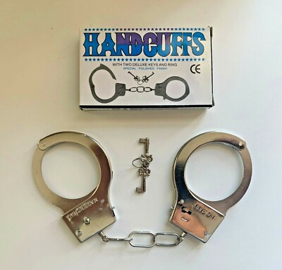 HANDCUFFS with deluxe keys and ring [ Jokes ] Toy | eBay UK