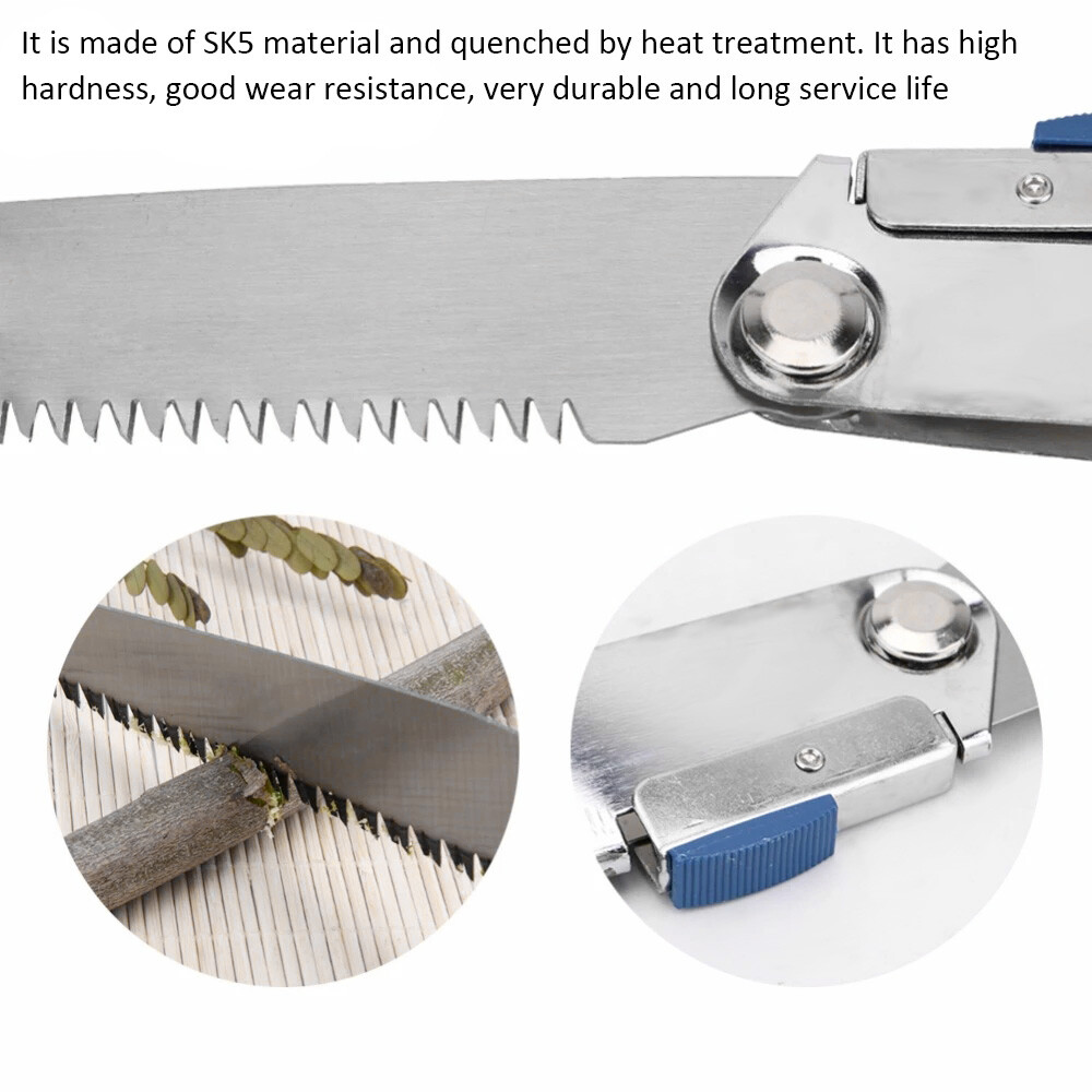 Folding Saw 10 inch Extra Long Blade Hand Saw with 3-Sides Razor Tooth ...