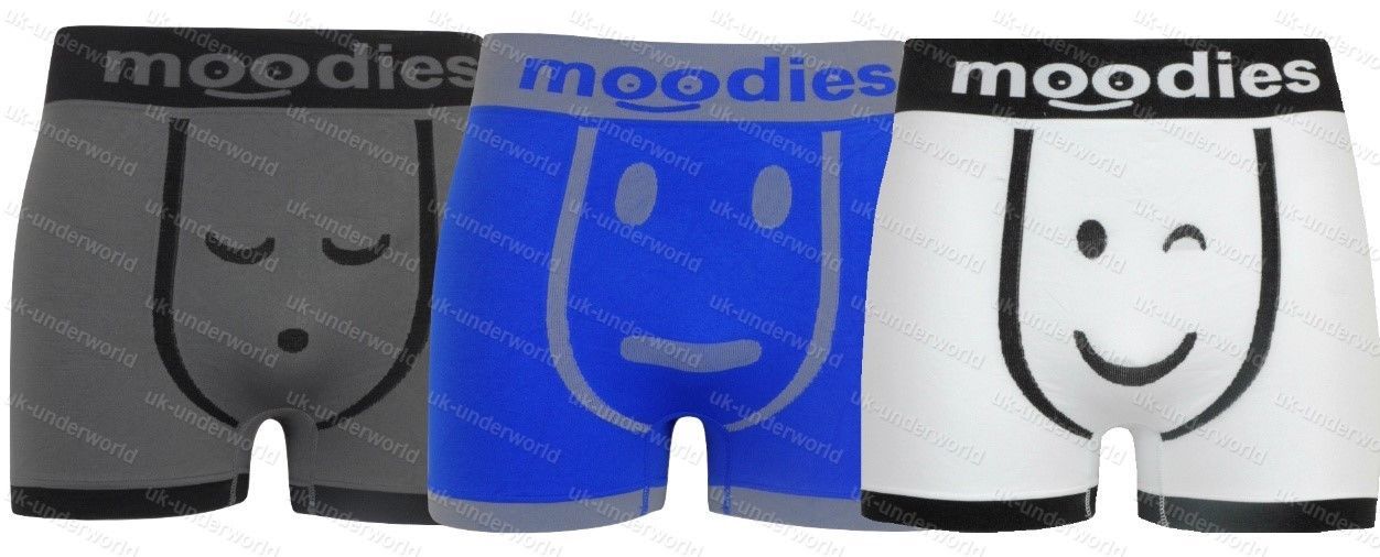 3 Pairs Mens Moodies Seamless Boxer Shorts Trunks Briefs Adults ...
