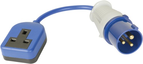 16 AMP 3 PIN Plug To 13 AMP Socket Fly Lead Converter Caravan, Camping ...