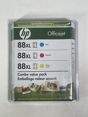 Genuine New HP 88XL Cyan,Magenta,Yellow OfficeJet Combo Pack Ink Carts ...