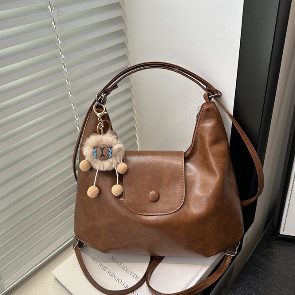 with Capybara Pendant Shoulder Bag PU Leather Tote Bag Crossbody Bags ...