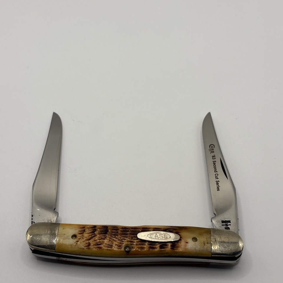 Vintage Case XX USA 2nd Cut Stag New Grind Muskrat 1983 Folding Pocket ...