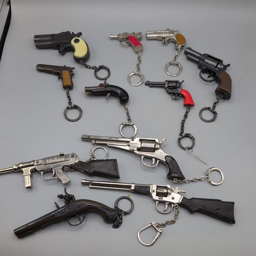 12 Metal Vintage Keychains Key Rings Pistol Gun Rifle Novelty | eBay UK