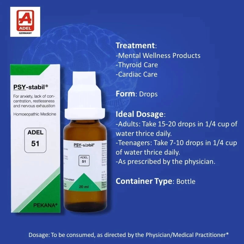ADEL 51 Drops 20ml Pack PSY-stabil Adel PEKANA Homeopathic Drops | eBay