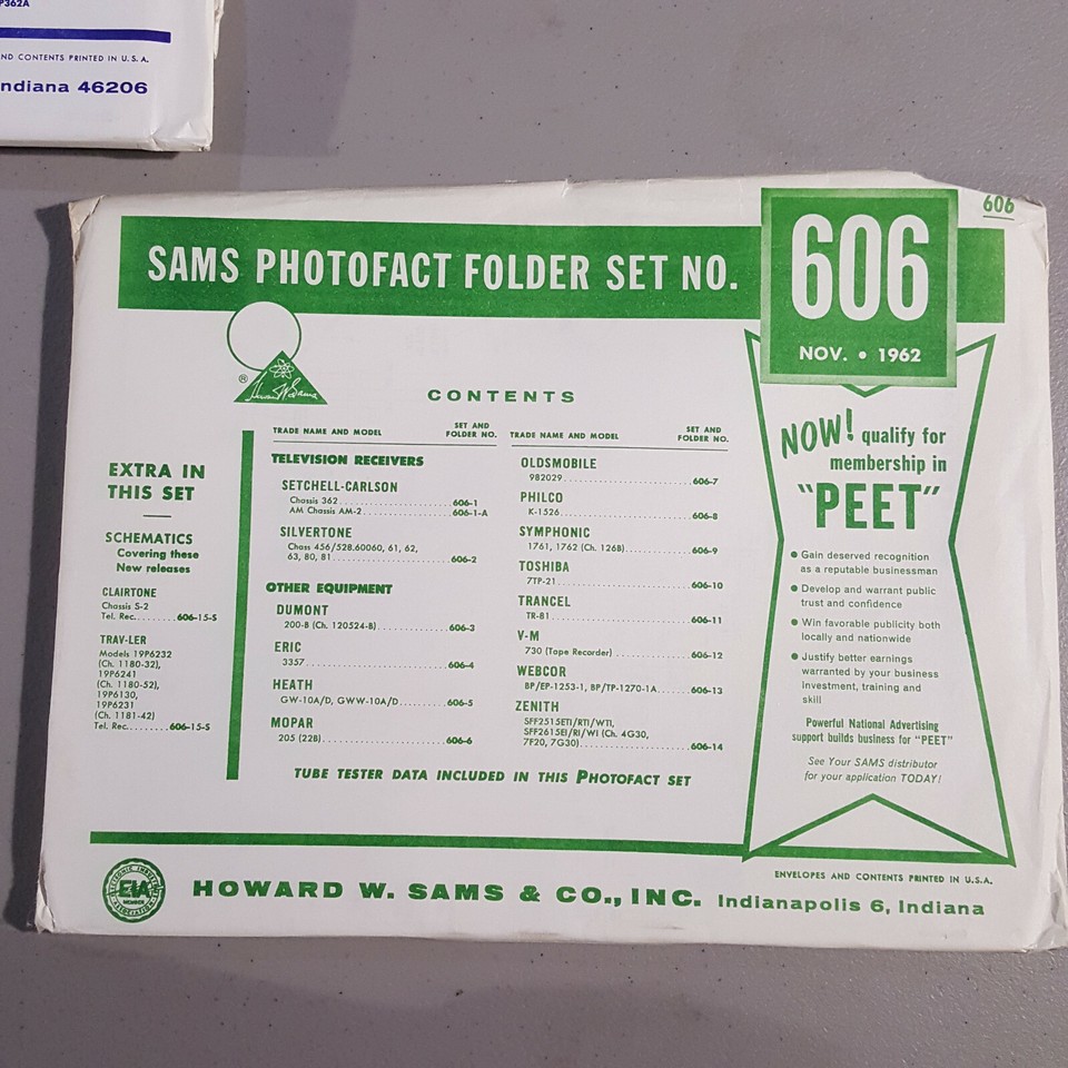Sams Photofact - FOLDER SET Manual Schematics, Lot Choice from 600-799 ...