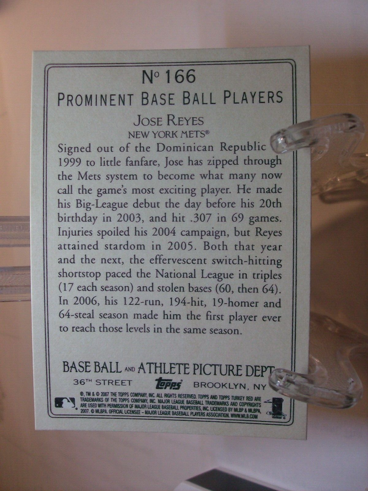 2007 Topps Turkey Red Baseball Card #166 Jose Reyes (92657) | eBay