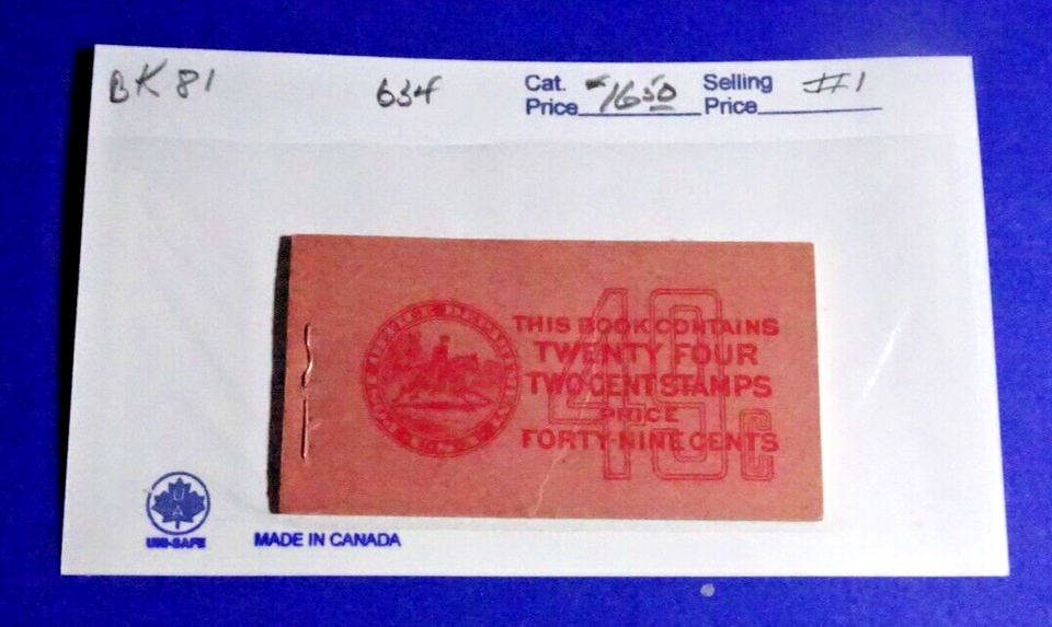 US BK81 WASHINGTON 2 CENT 49¢ COMPLETE BOOKLET SC# 634d (4) MNH NICE ...
