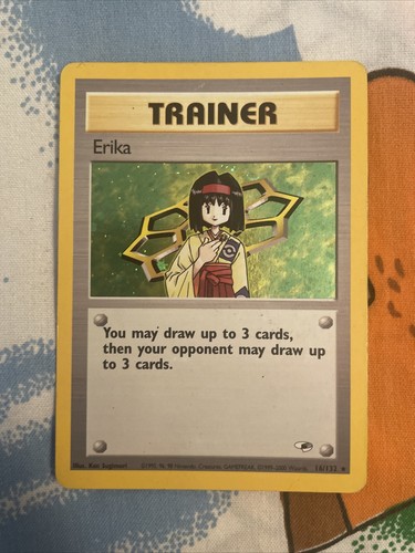 ERIKA 16/132 HOLO RARE Pokemon Trainer Card Base Set Gym Heroes WOTC ...
