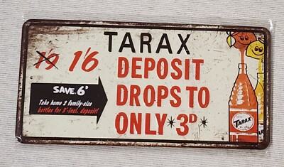 MAGNET TARAX Repro Retro Vintage Tin Sign Bar Shed & Man Cave FREEPOST ...