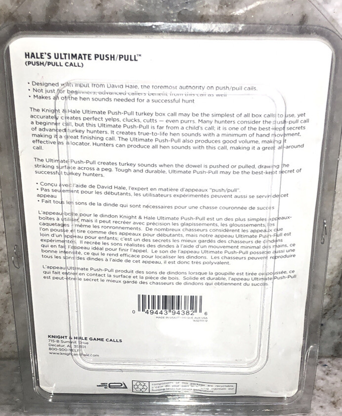 Knight & Hale KH 150A Hale’s Ultimate Push/Pull Turkey Friction Call ...