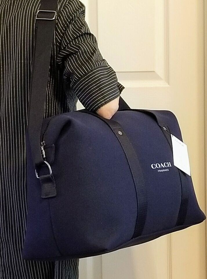 Coach Unisex Expandable Weekender Overnighter Duffle Bag Travel Navy ...