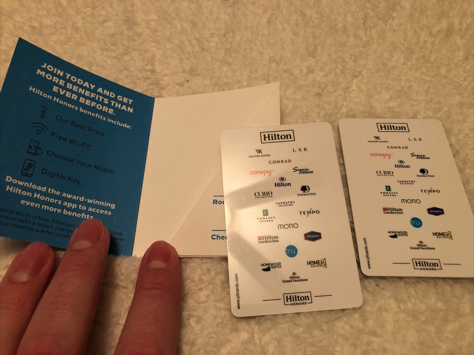 Hilton Honors Room Key Cards And Sleeve | eBay
