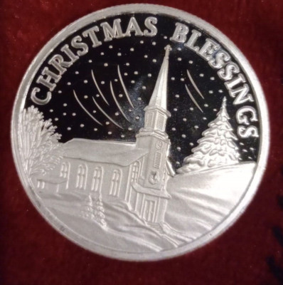 Christmas Blessing Snowflake Bullion Church-999 Silver 1 Oz Ounce Art ...