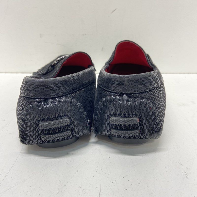 Royal Shoes Men's Black Textured Synthetic Low Heel Slip-On Loafers ...