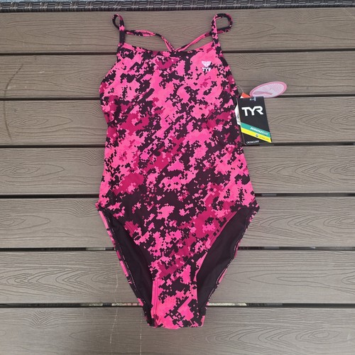 TYR Women's Durafast Pink Digicamo Crosscut Fit Swimsuit SZ 34 New | eBay