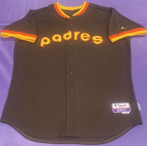 Authentic San Diego Padres 2017 TBTC 1984 Majestic Brown Road Jersey 52 ...