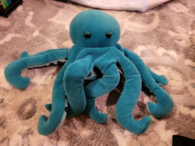Velour Octopus Eight Legged Hand Full Body Puppet Folkmanis Folktails ...
