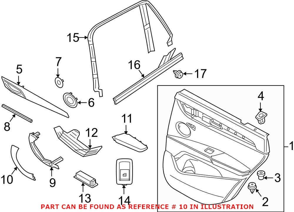 Genuine OEM Door Panel Handle Cover For BMW 51417417512 | eBay