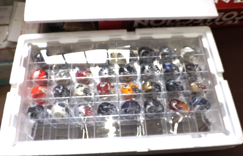 RIDDELL NFL TEAM HELMET COLLECTION BOX DISPLAY CASE 32 HELMETS MINT IN ...